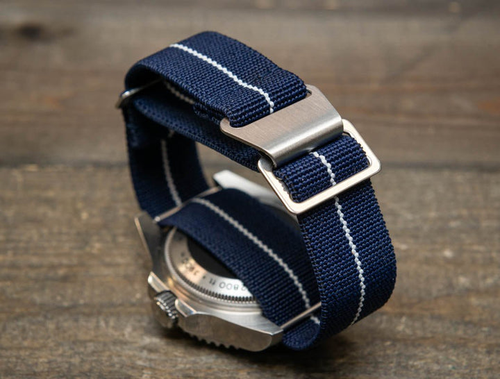 Nylon Elastic watch strap, adjustable Marine Nationale Parachute watch ...