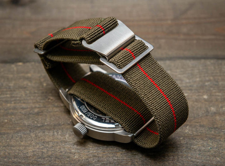 Nylon Elastic watch strap, adjustable Marine Nationale Parachute watch ...