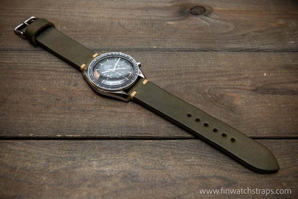 Italian leather watch strap, 4 mm thick, handmade in Finland ...