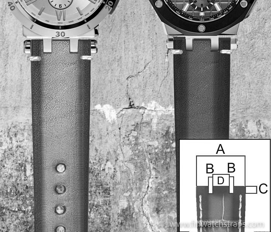 Notched watch straps/ Centre notched/ multi notched watch strap custom ...