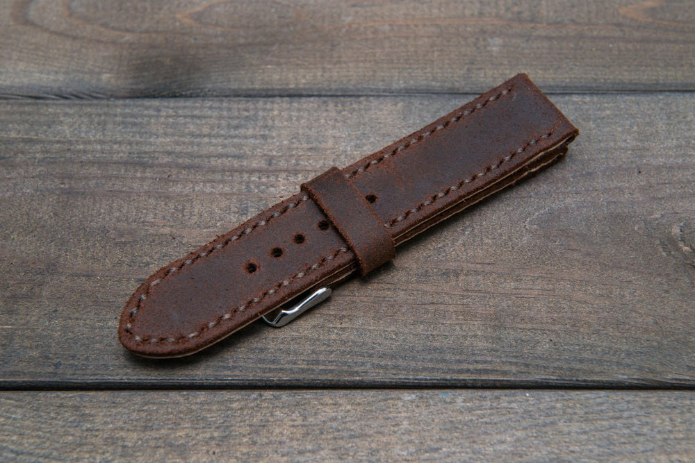 Vintage suede leather watch strap, suede watch band, handmade in Finland